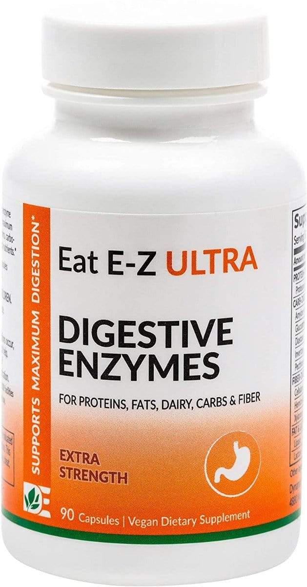 Dynamic Enzymes Eat E-Z Ultra - 90 Vegan Capsules - Extra Strength ...